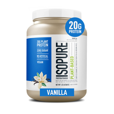 Isopure Vanilla Vegan Protein Powder with Monk Fruit Sweetener & Amino ...