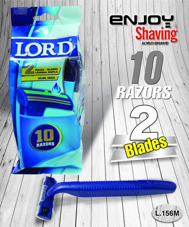 LORD Twin Blade Disposable Razors, Pack of 10