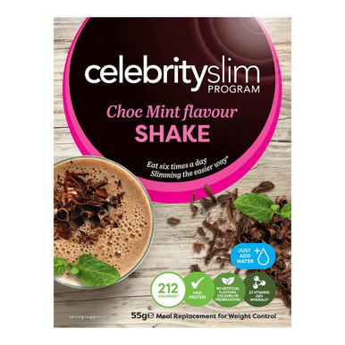 Celebrity Slim 7 day choc mint flavour shakes
