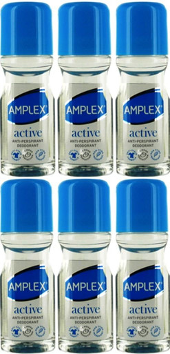 Amplex Ladies Deodorant Roll On Active 60ml x 6 Packs
