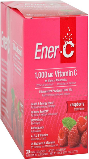 Ener-C 1,000 Mg Vitamin C Effervescent Drink Mix (raspberry), 30 Count