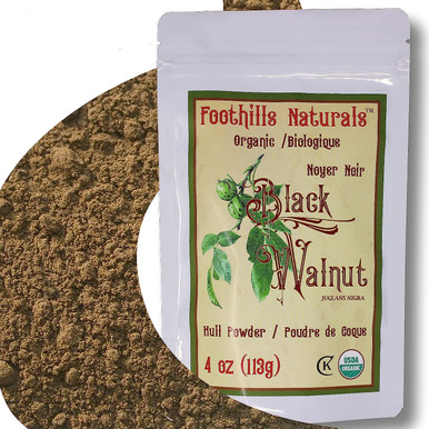 Foothills Naturals Organic Black Walnut Hull Powder - 4 Ounces (113 Grams)