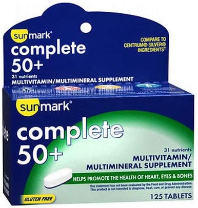 Sunmark Complete 50+ Multivitamin - Multimineral Tablets 125 Tabs By ...