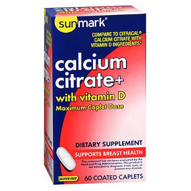 Sunmark Calcium Citrate With Vitamin D Caplets 60 Caps By Sunmark