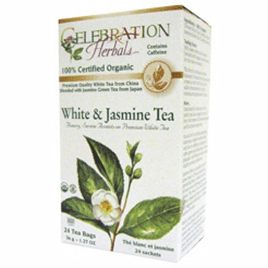 Organic White & Jasmine Tea 24 Bags By Celebration Herbals