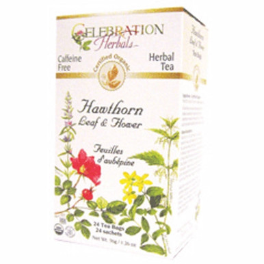 Organic Hawthorn Leaf & Flower Tea 24 Bags By Celebration Herbals