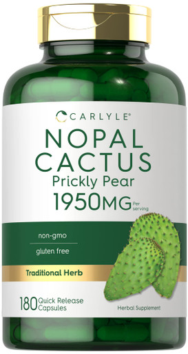 Nopal Cactus 1950 Mg | 180 Capsules | Prickly Pear | Non-Gmo, Gluten ...