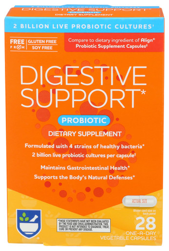 Rite Aid Digestive Support Probiotic Dietary Supplement, 28 Count - 2 ...