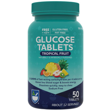 Rite Aid Glucose Tablets, Tropical Flavor - 50 Count - Low Tablets ...