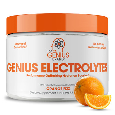 Genius Electrolytes Powder Drink Mix, Orange Fizz, 30 Servings ...