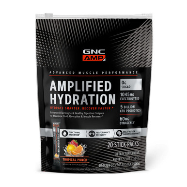 Gnc Amp Amplified Hydration | Enhanced Electrolyte & Healthy Digestion Complex | Tropical Punch ...