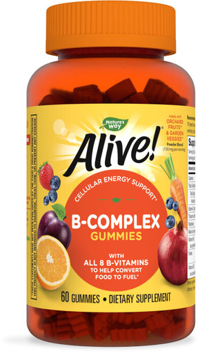 Nature'S Way Alive! B-Complex Gummies, Cellular Energy Support*, Mango ...