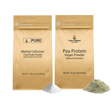PURE ORIGINAL INGREDIENTS Pea Protein Powder & Methylcellulose Bundle ...