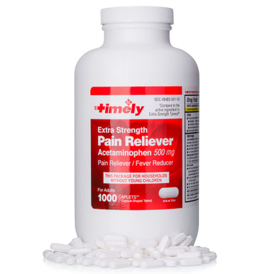 TIME-CAP LABS, INC. Timely Acetaminophen 500 Mg Tablets 1000 Count ...