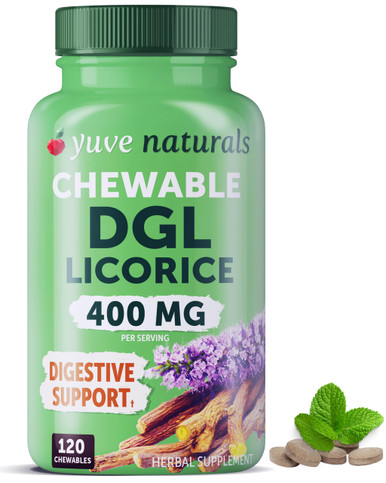 Yuve Vegan Dgl Licorice Chewable Tablets 400Mg - Support Stomach, Gut ...