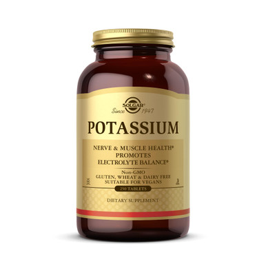 Solgar Potassium - 250 Tablets - Nerve & Muscle Health Promotes ...