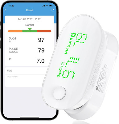 iHealth AIR Rechargeable Fingertip Pulse Oximeter, Blood Oxygen ...