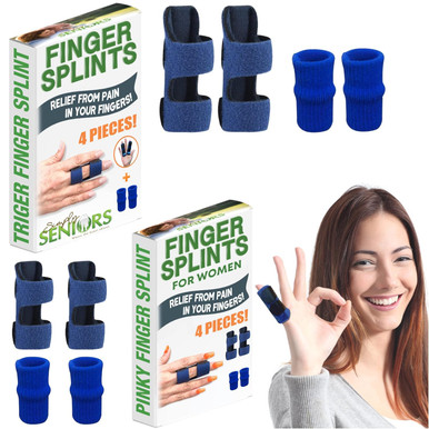 Simply Seniors Finger Splint For Seniors & Women - 8 Pieces - Set Of 4 ...