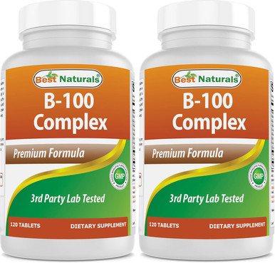 Best Naturals B 100 Complex 120 Tablets (B Complex Vitamins) (120 Count ...