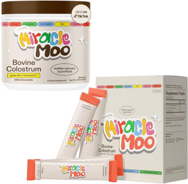 Miracle Moo Colostrum Chocolate + Colostrum Orange Stick Packets (60 ...