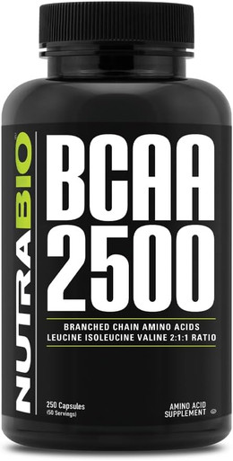 Nutrabio – BCAA 2500 – Branched Chain Amino Acids – Support Muscle ...