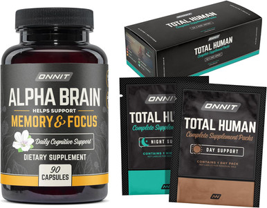 Onnit Premium Alpha Brain Bundle - Nootropic Brain Supplement (90 Count ...