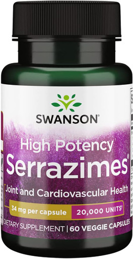 Swanson High-Potency Serrazimes 20000 Units 20000 Units 60 Veg Capsules ...