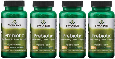 Swanson Nutraflora 375 Milligrams 60 Veg Capsules (4 Pack)