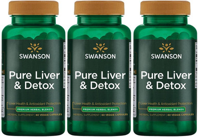 Swanson Pure Liver '&' Detox 60 Vegan Caps 3 Pack