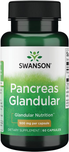 Swanson Raw Pancreas Glandular 500 Milligrams 60 Capsules