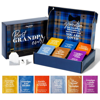 Thoughtfully Gourmet Best Grandpa Ever Tea Set Tea Sampler Includes 6 ...