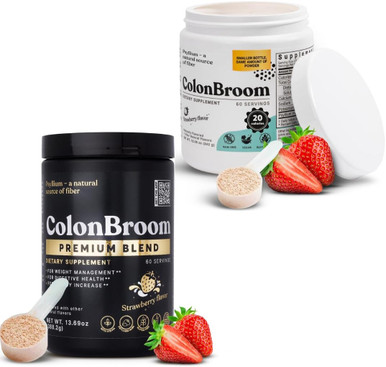 Colonbroom Bundle Of 2 - Premium & Strawberry Flavor Psyllium Husk ...