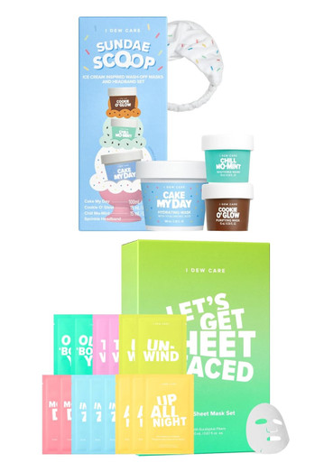 I Dew Care Wash-Off Masks With Headband Set - Sundae Scoop + Sheet Mask ...