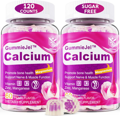 Sugar-Calcium Citrate Gummies 1000Mg W/Vitamin D3 K2, Magnesium, Zinc ...