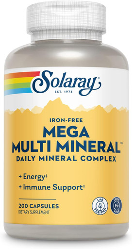 Solaray Iron-Mega Multi Mineral - Daily Mineral Complex W/Calcium ...