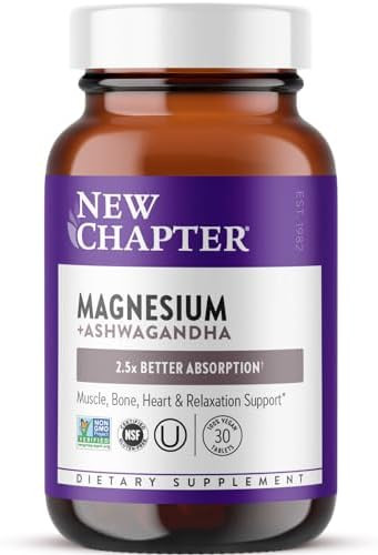 New Chapter Magnesium + Ashwagandha Supplement 325 Mg With Magnesium ...