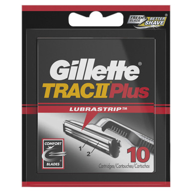 Gillette TRAC II Plus Mens Razor Blades -10 Refills - Kiwla