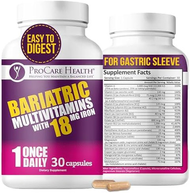 Procare Health Bariatric Multivitamin With Iron 18Mg (30 Easy To ...