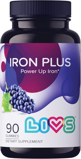 Livs Iron Plus Gummy Vitamin Iron With Vitamin C Made In Usa Iron ...