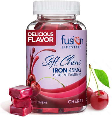 Chewable Iron Supplement For Women and Men Cherry Flavor Iron Vitamin C ...