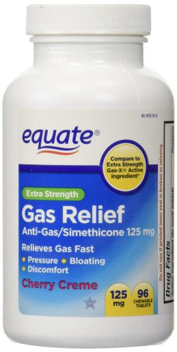 Equate Extra Strength Gas Relief Simethicone 125mg 96 Chewable Tablets