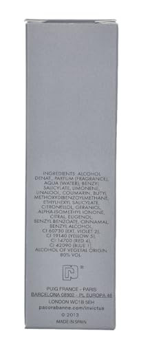 Paco Rabanne Invictus Cologne For Men Mini Edt Spray .51 Fl Oz