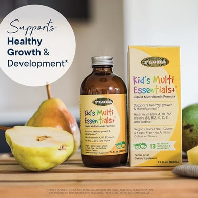 Flora Kid'S Multi Essentials Plus Liquid Multivitamin Formula Supports ...