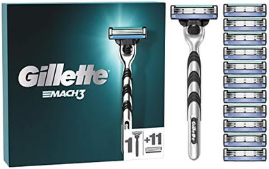 Gillette Mach3 Men'S Razor + 12 Razor Blade Refills Stronger Than Steel ...