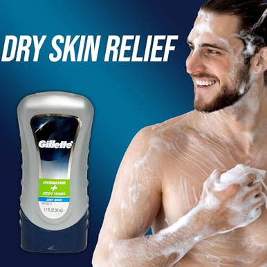 Gillette Hydrator Body Wash For Men 3 Pack Hydrating Body Wash For Dry ...