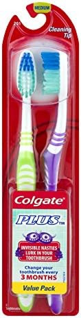 Colgate Plus Toothbrush Twin Pack Full Head Medium