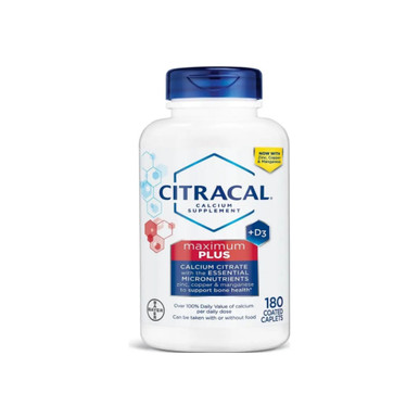 Citracal Maximum Plus Calcium Citrate Supplement With Vitamin D3, 180 ...