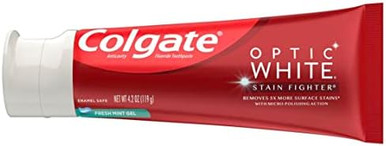 Colgate Optic White Stain Fighter Fresh Mint Gel 4.2 Oz (Pack Of 2)