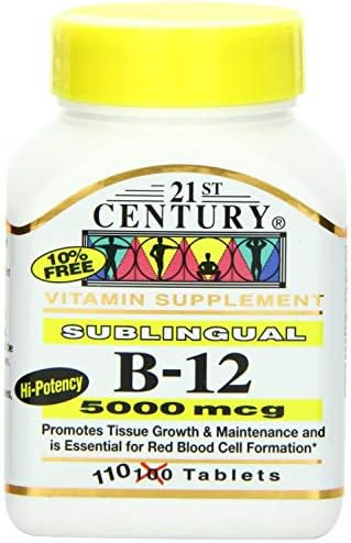 21St Century B12 5000 Mcg Sublingual Tablets 110Count (Pack Of 2)