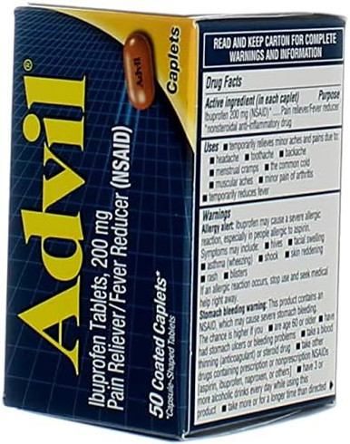 Advil Caplets 50 Ct (2 Pack)